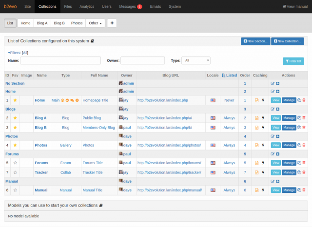 Back-office Reference - b2evolution CMS User Manual