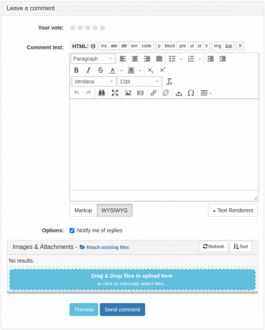Item Comment Form Widget