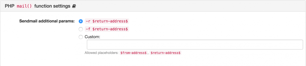 PHP mail() Function Settings PHP mail() Function Settings