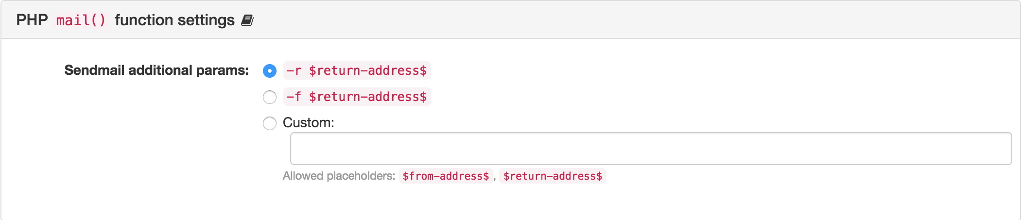 PHP mail() Function Settings PHP mail() Function Settings