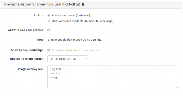 Username display for anonymous user (front-office)